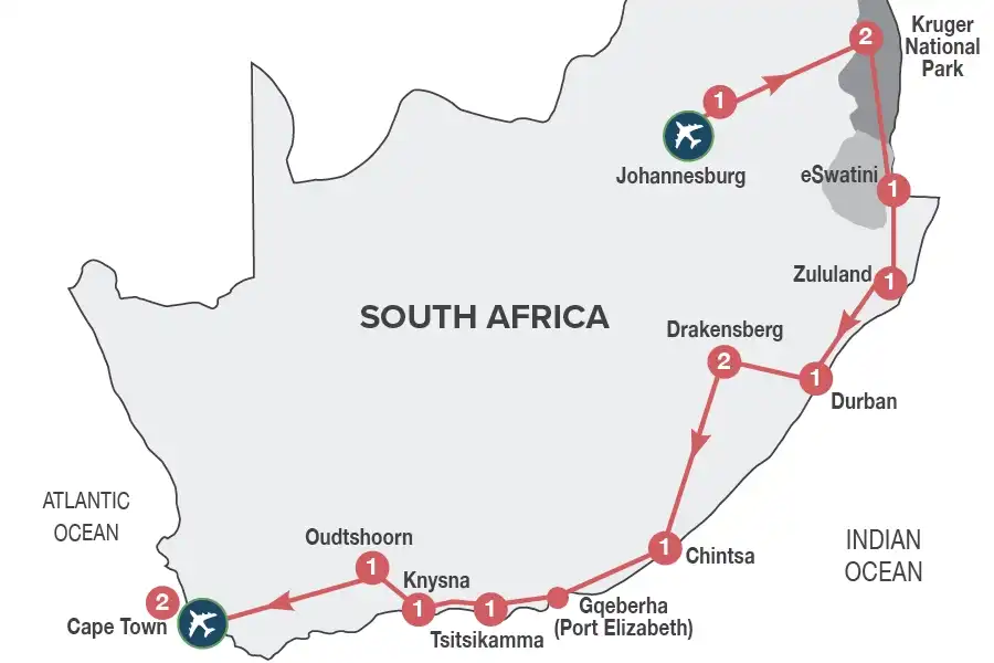 South African Surprise Tour (15 Days) – Africa A-Z
